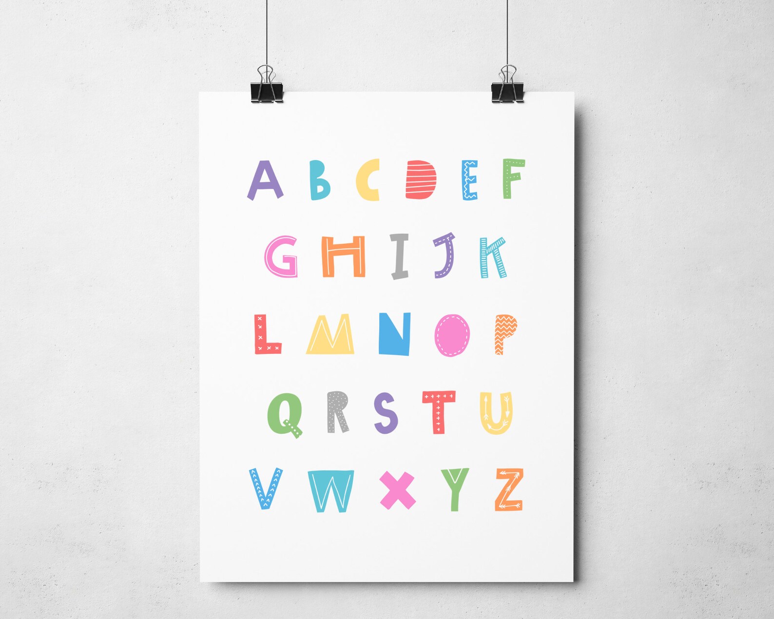 Alphabet Poster Rainbow ABC Letters for Kids' Nursery - Etsy