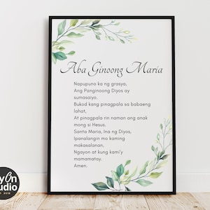 Filipino Prayer Hail Mary in Tagalog - Aba Ginoong Maria Printable ...