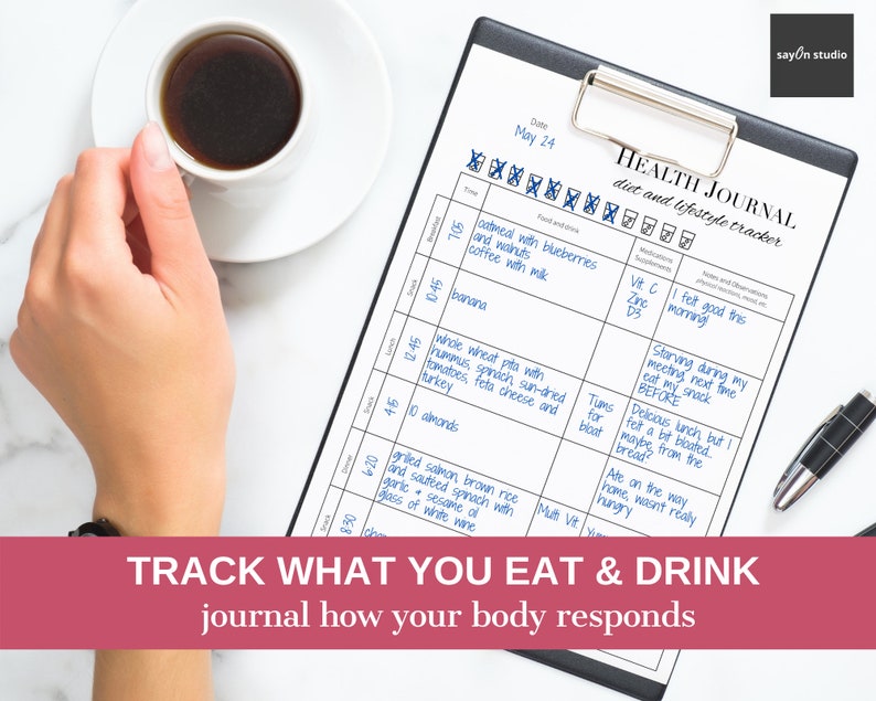 Daily Health Tracker: Diet, Exercise, Sleep, Mood Journal (PDF) - Etsy