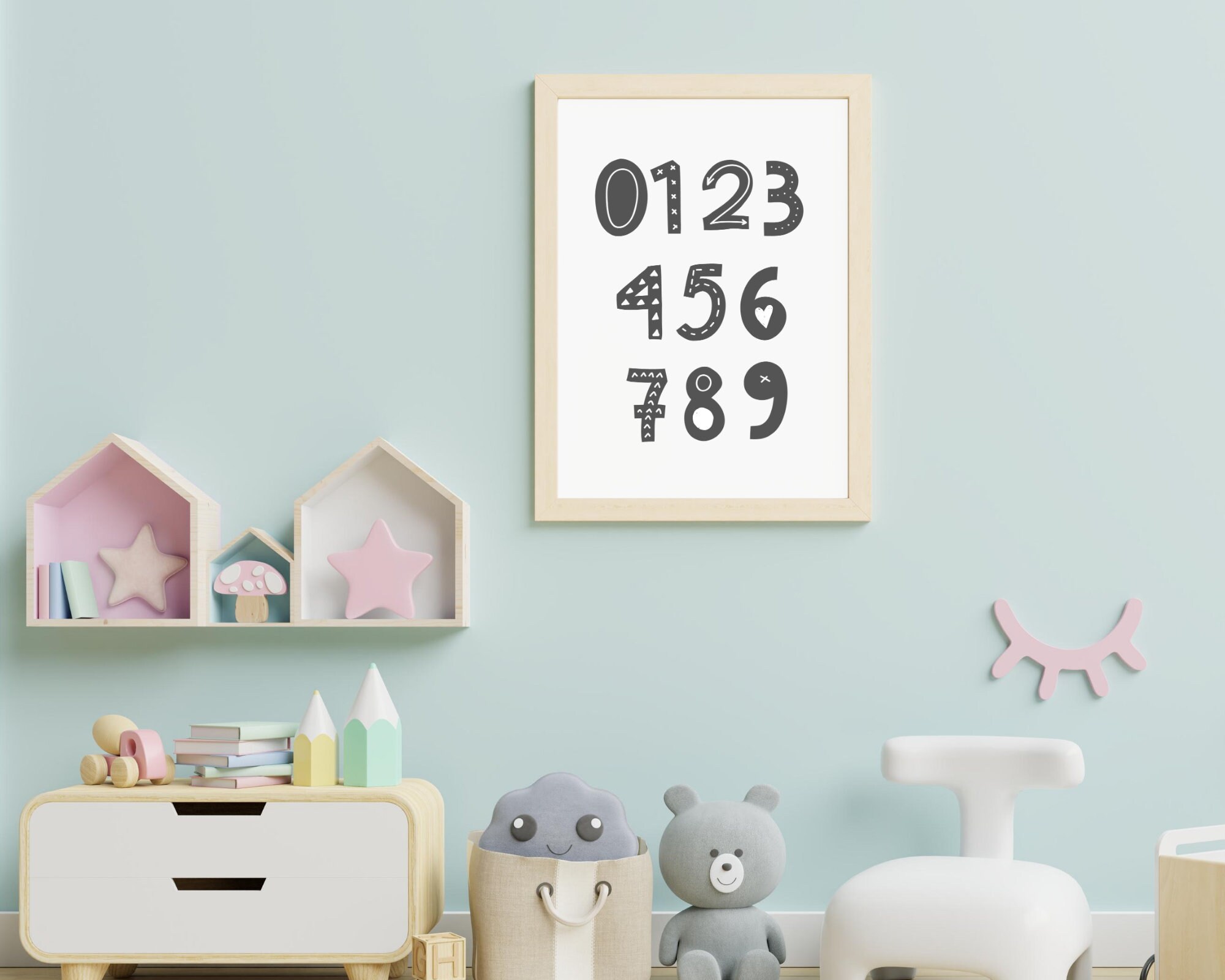 0-9 Printable Nursery Wall Artbaby's Room Decorprintable - Etsy