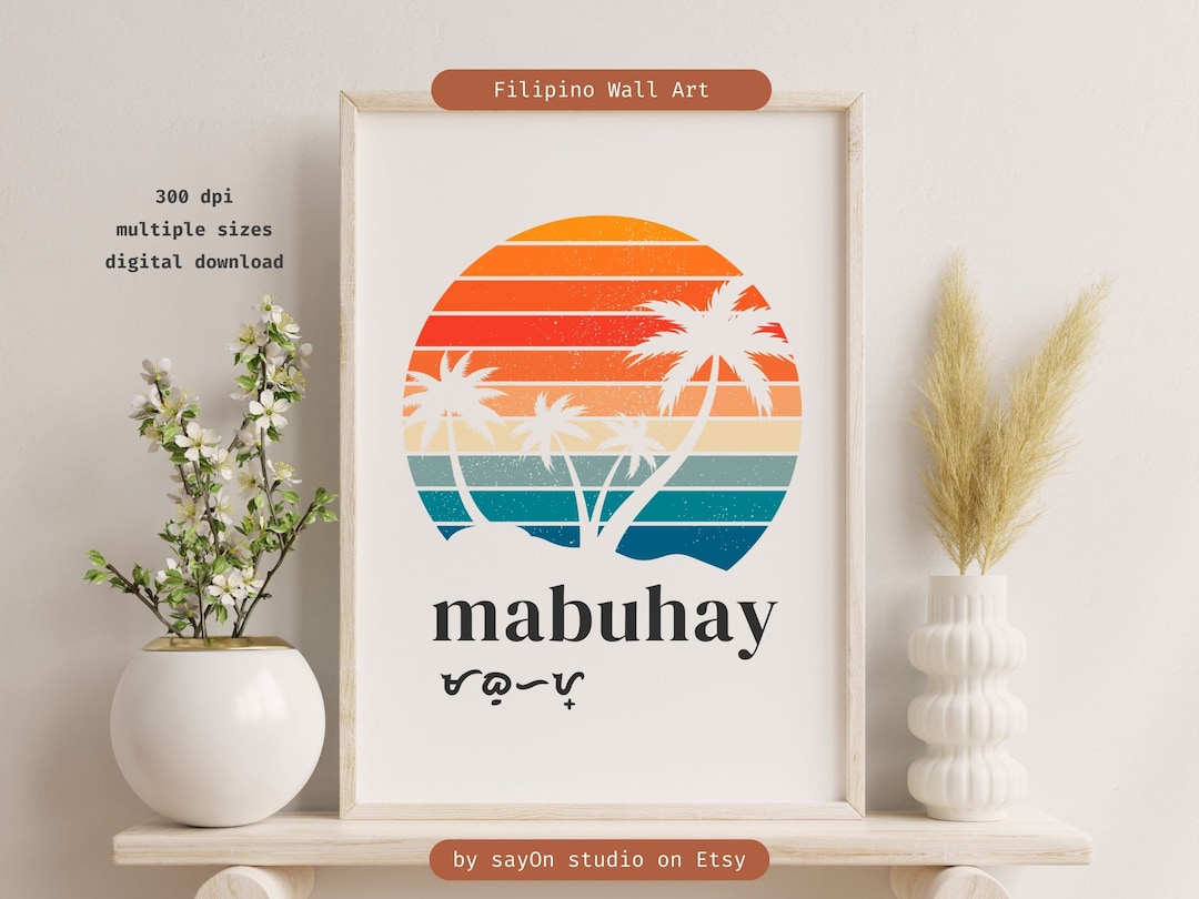 Mabuhay Filipino Wall Art Tropical Philippines Art Poster for Home ...