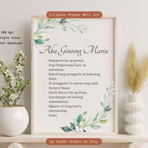Filipino Prayer Hail Mary in Tagalog - Aba Ginoong Maria Printable ...