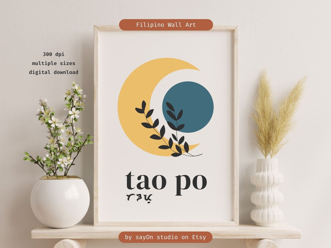 Filipino Greeting Wall Art | Tao Po Philippine Art | Gift for Filipinos | Entryway Wall Art ...