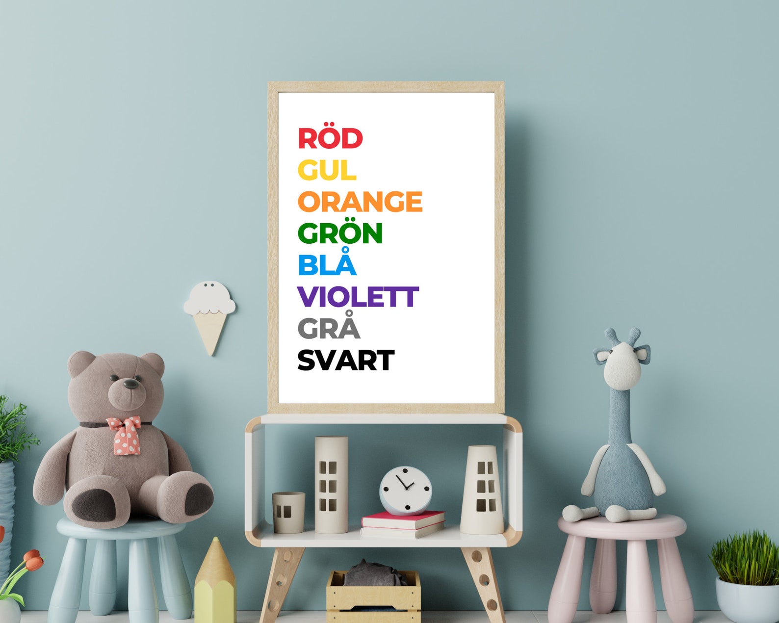 Colors Print in Swedish Art Swedish Colors Färger Printable - Etsy