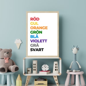 Colors Print in Swedish Art, Swedish Colors, Färger Printable ...