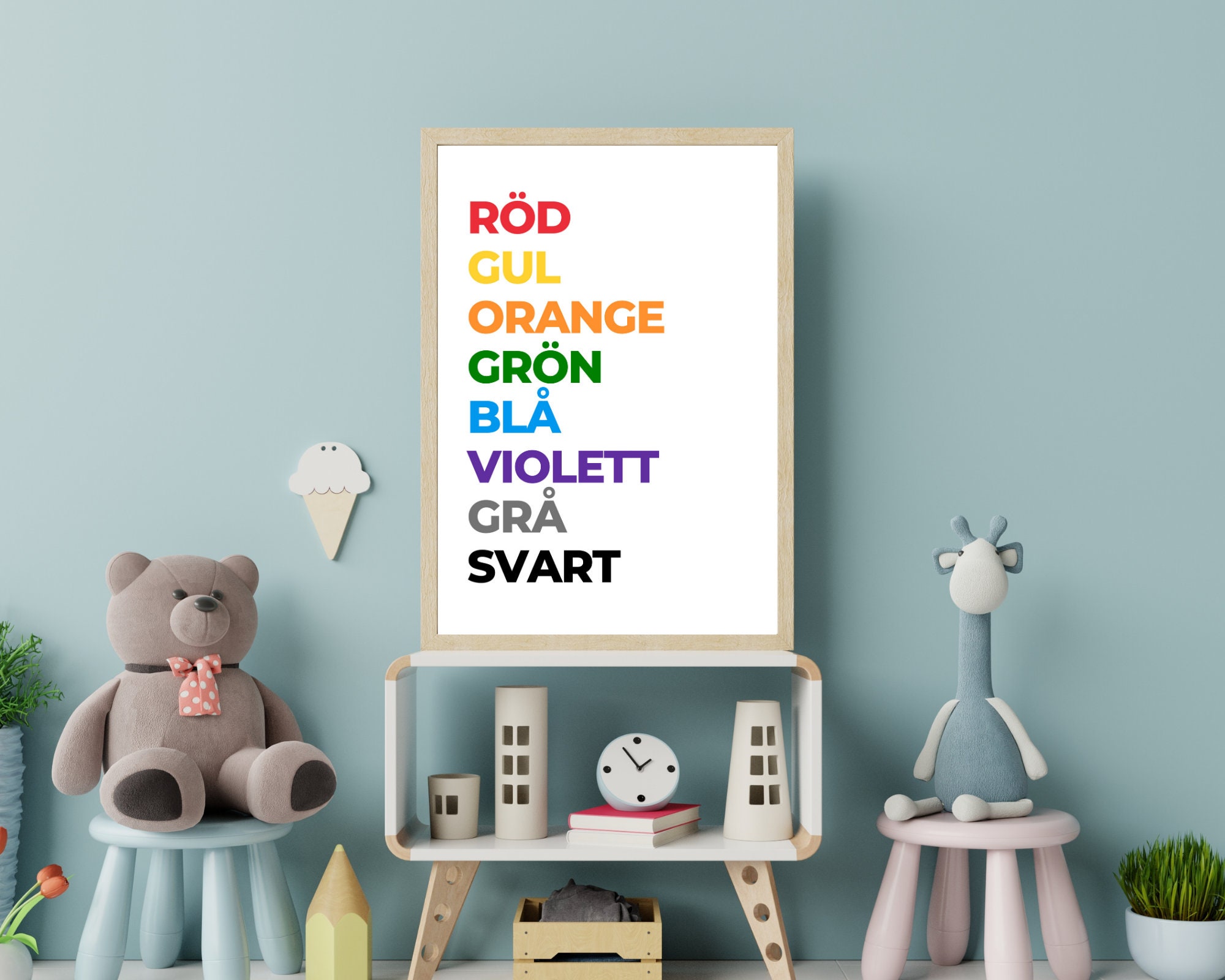 Colors Print in Swedish Art Swedish Colors Färger Printable - Etsy