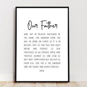 Our Father Wall Artthe Lord's Prayer Printablechristian - Etsy