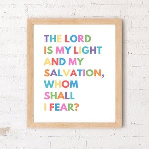 Printable Prayer | the Lord is My Light | Christian Decor | Bible Verse ...