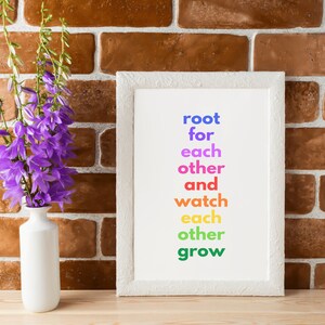Root for Each Other and Watch Each Other Grow Wall Art | Playroom ...