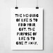 Meaning of Life Printable Purpose of Life Wall Art Kids - Etsy
