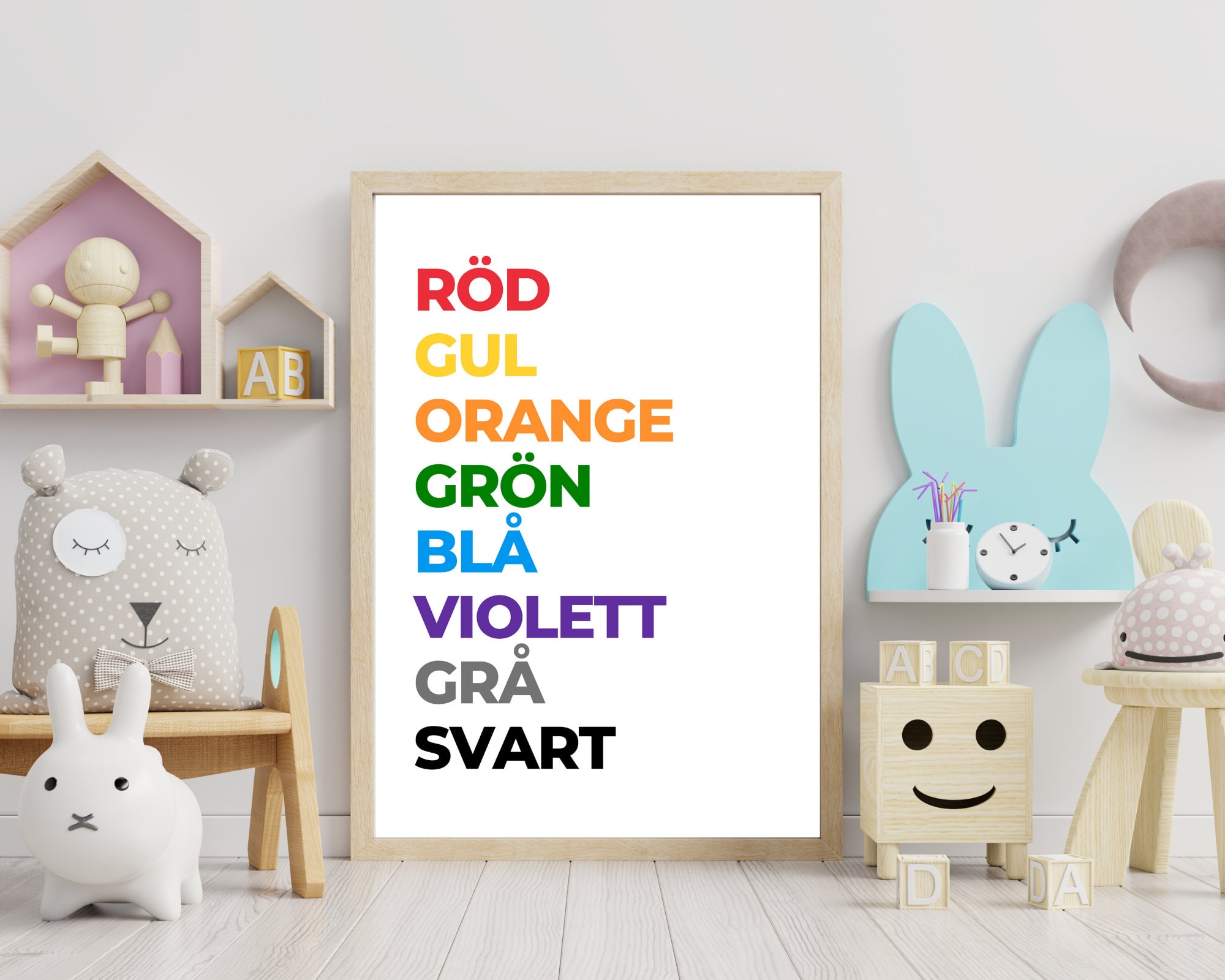 Colors Print in Swedish Art Swedish Colors Färger Printable - Etsy