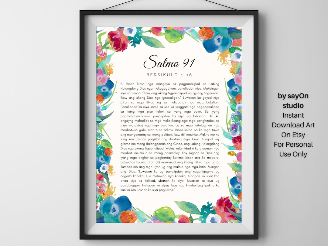 Salmo 91 w języku Bisaya, Cebuano Bible Verse Art Print - cyfrowe ...