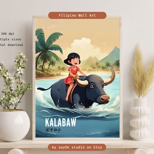Carabao Art Print: Filipino Culture, Baybayin Script (digital Download ...