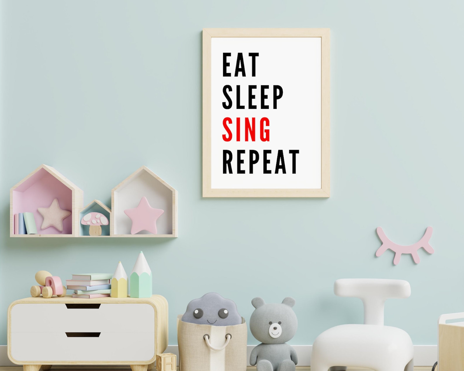 Eat Sleep Sing Repeat Print: Music School Wall Decor (digital Download ...