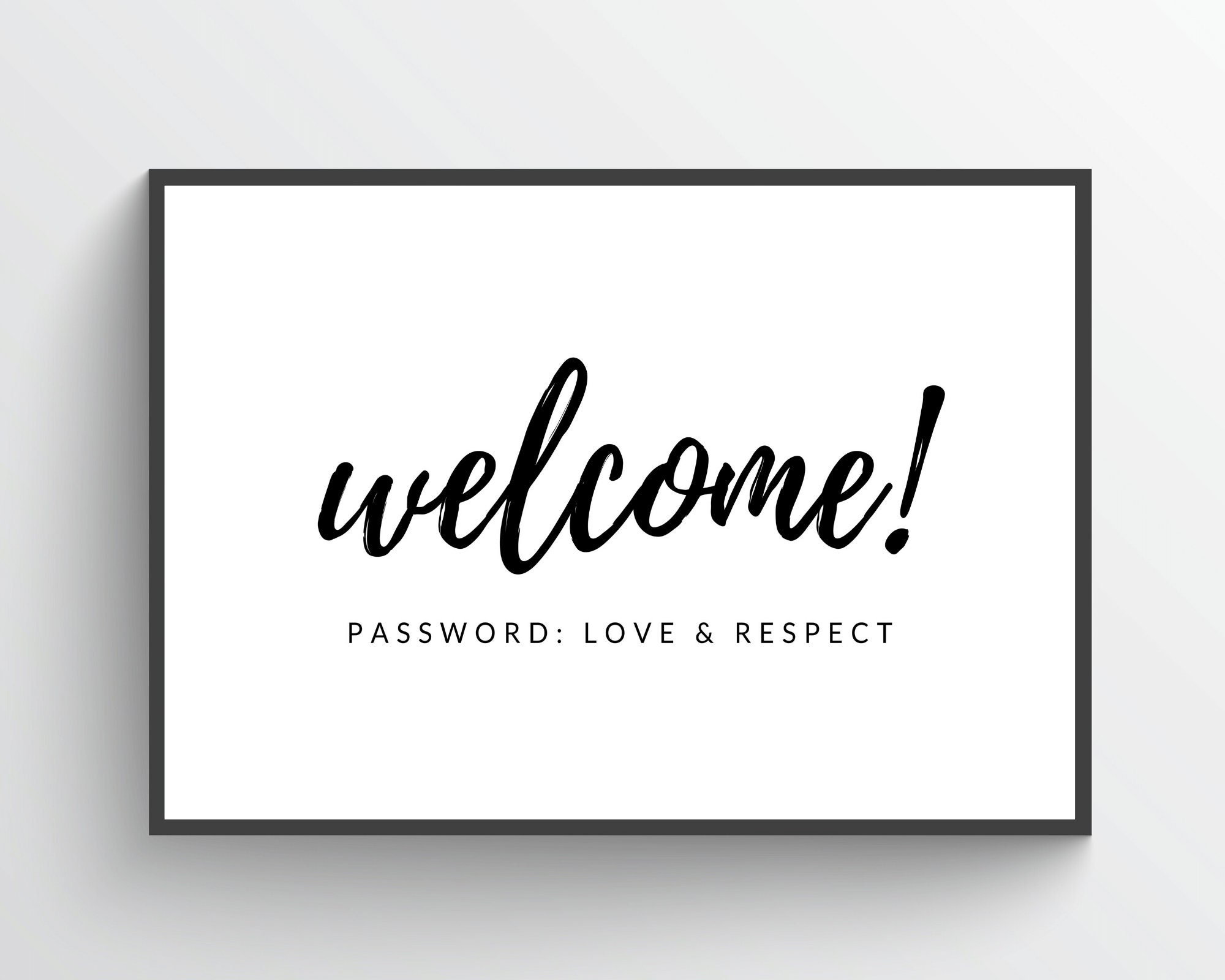 Welcome Sign Print,entryway Wall Art,welcome Quotes,love and Respect ...