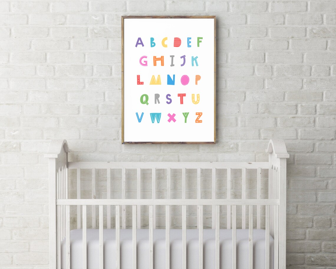 Alphabet Poster Rainbow ABC Letters for Kids' Nursery - Etsy