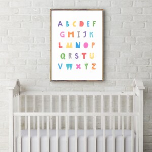 Alphabet Poster Rainbow ABC Letters for Kids' Nursery Colorful ...