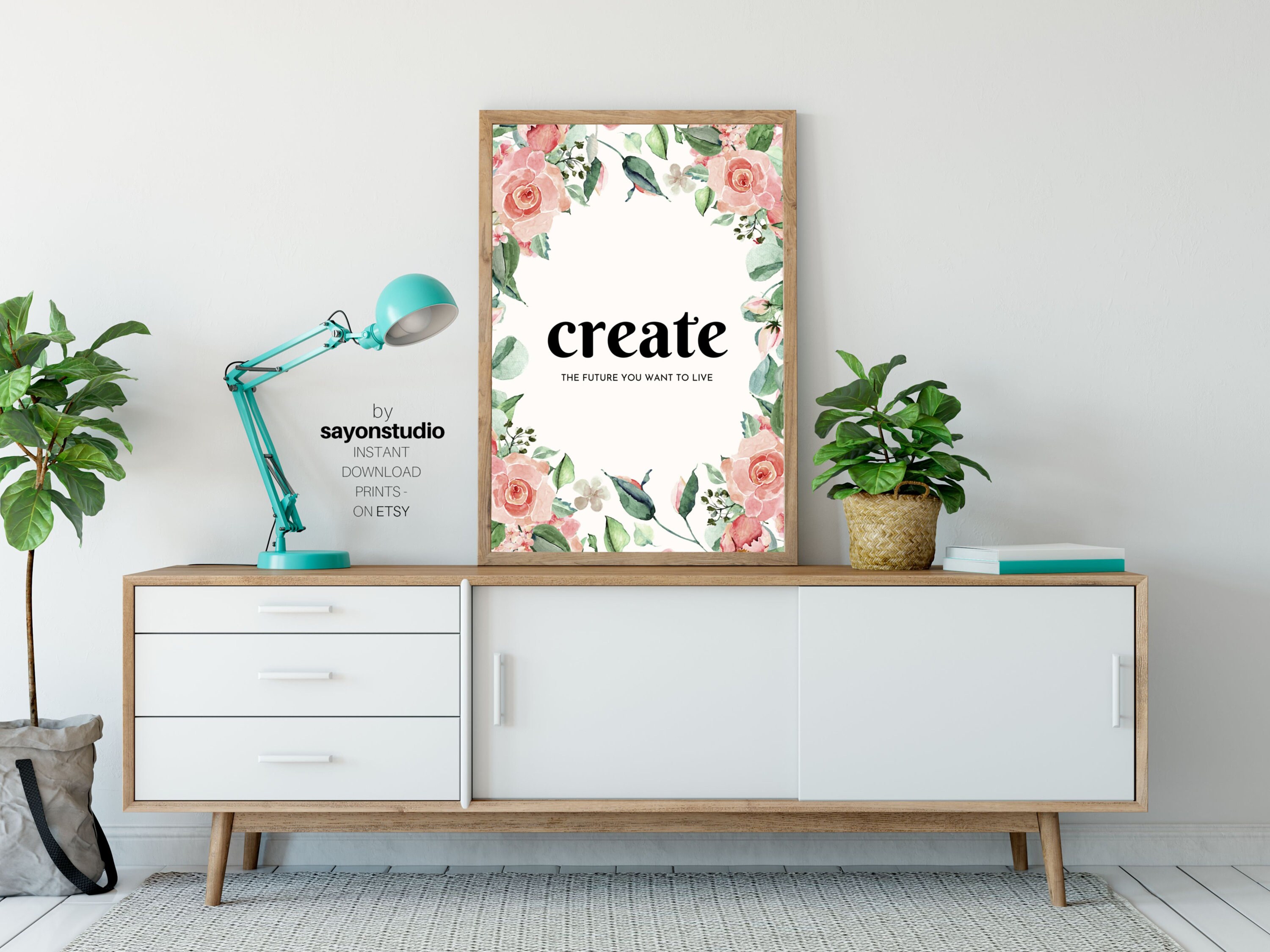 Printable Motivational Quotes Foliage Wall Art Greenery Poster - Etsy