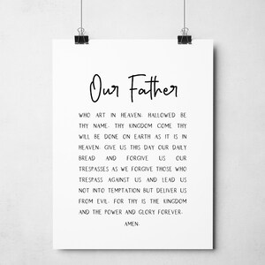 Our Father Wall Artthe Lord's Prayer Printablechristian - Etsy