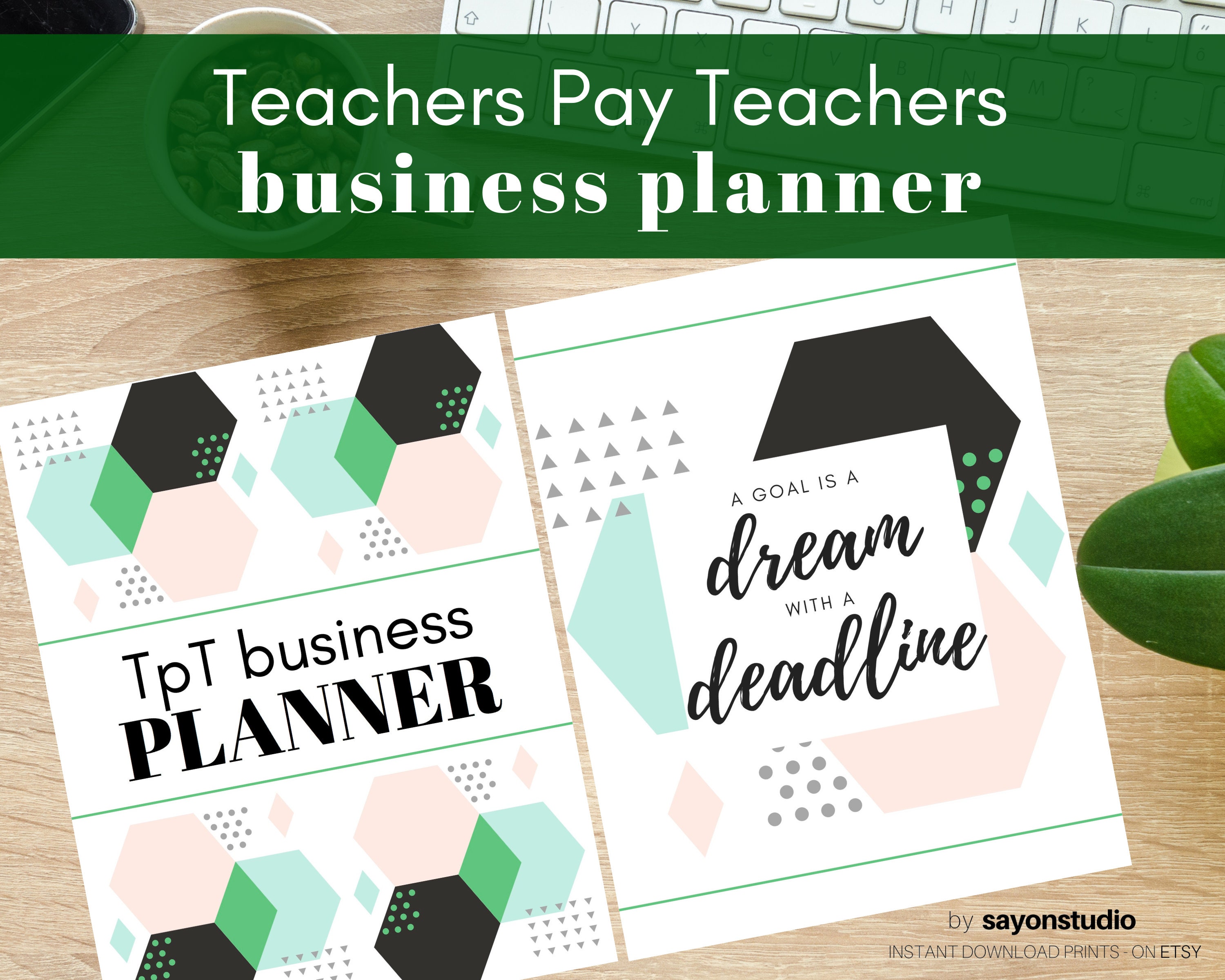 Business Planner Printable Organizer Tpt Teacher Authors Daily Tracker ...