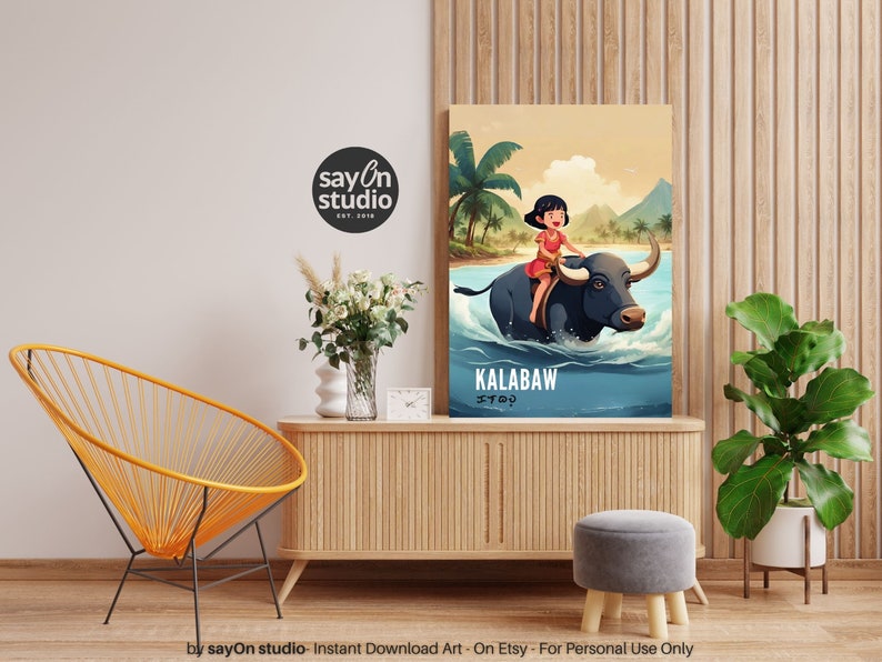 Carabao Art Print: Filipino Culture, Baybayin Script (digital Download ...