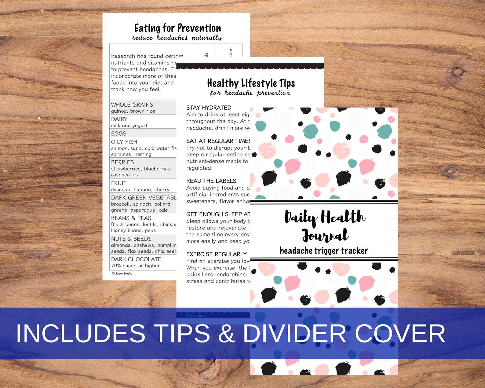 Comprehensive Daily Headache Printable Tracker Instant Digital Download ...