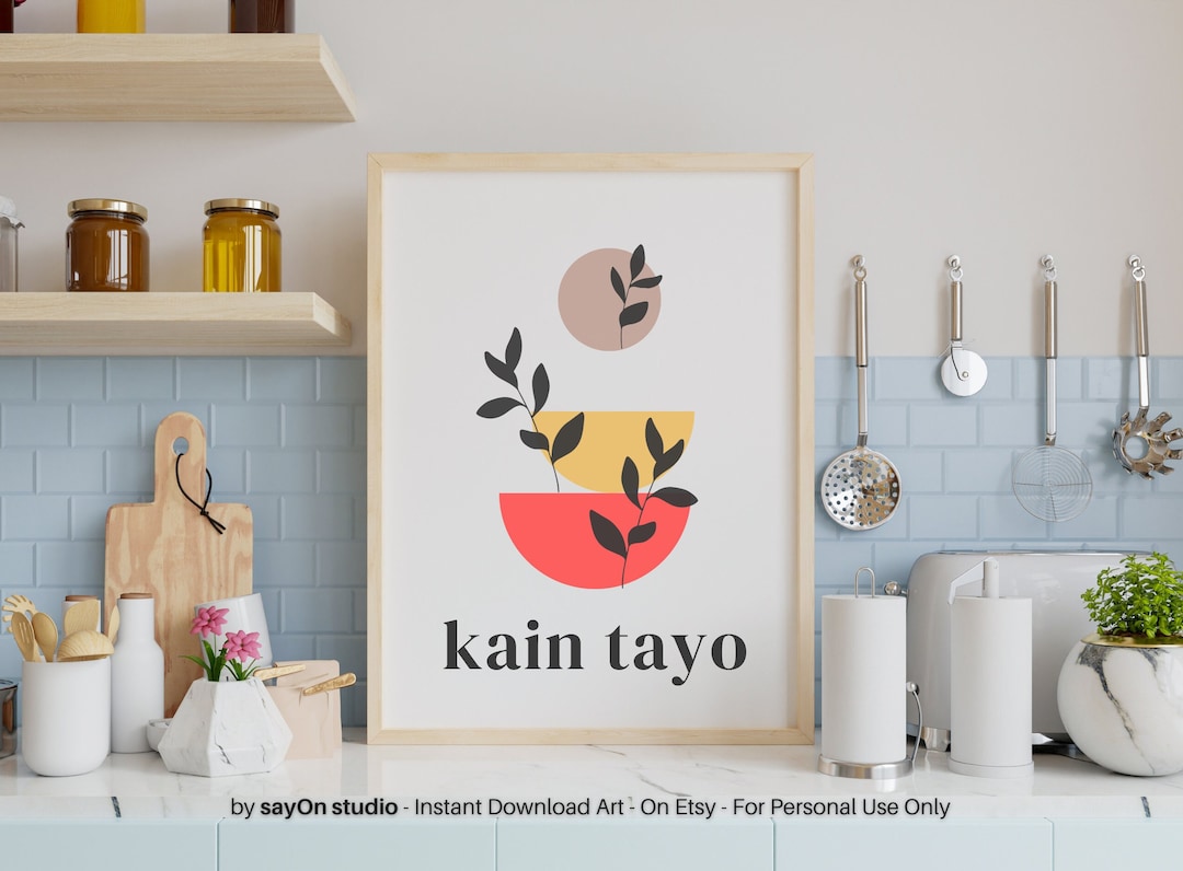 Filipino Kitchen Wall Art Poster | Kain Tayo Printable | Boho Style ...
