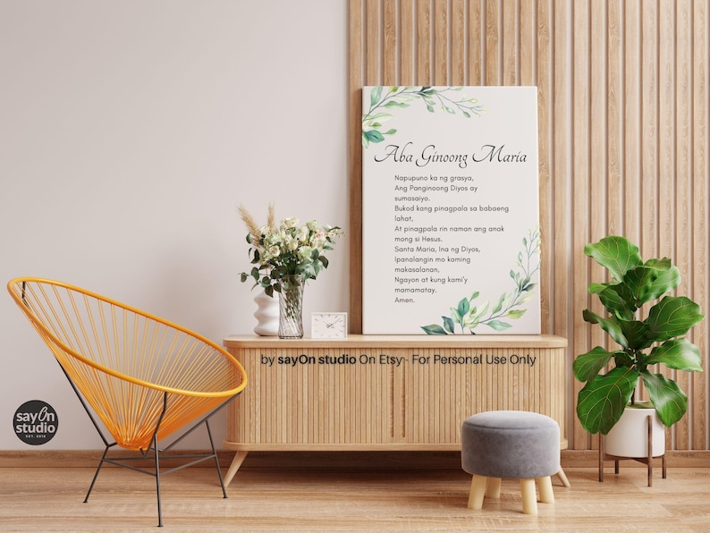 Filipino Prayer Hail Mary in Tagalog - Aba Ginoong Maria Printable ...