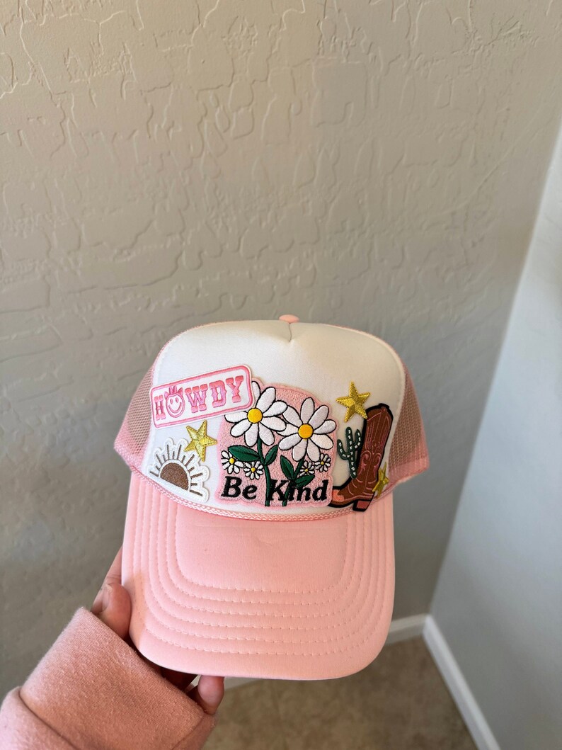 Patch Trucker Hat, Trucker Hat With Patches, Western Trucker Hat, Howdy ...