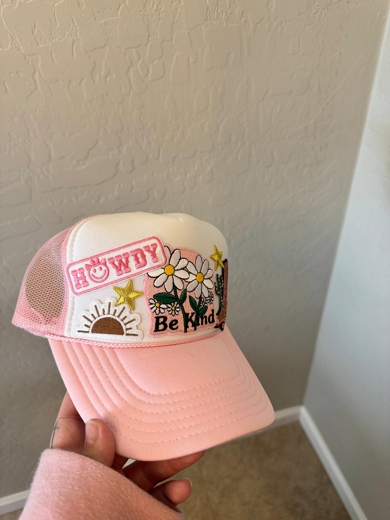 Patch Trucker Hat, Trucker Hat With Patches, Western Trucker Hat, Howdy ...