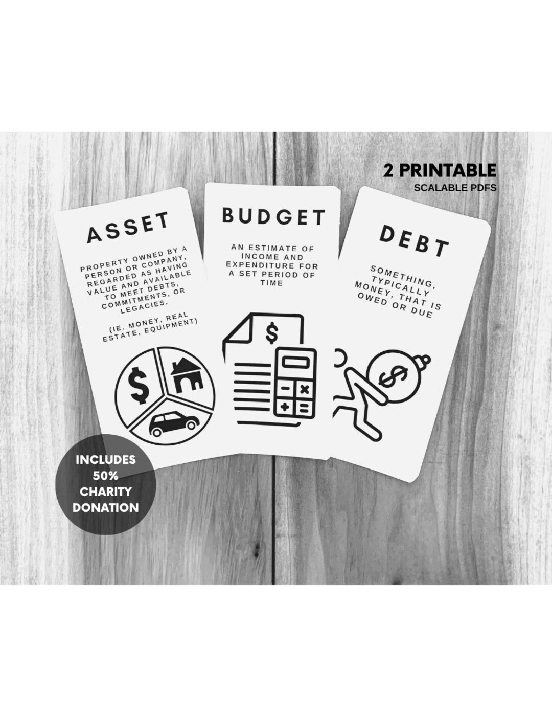Finance Flashcards + Charity Donation - Etsy