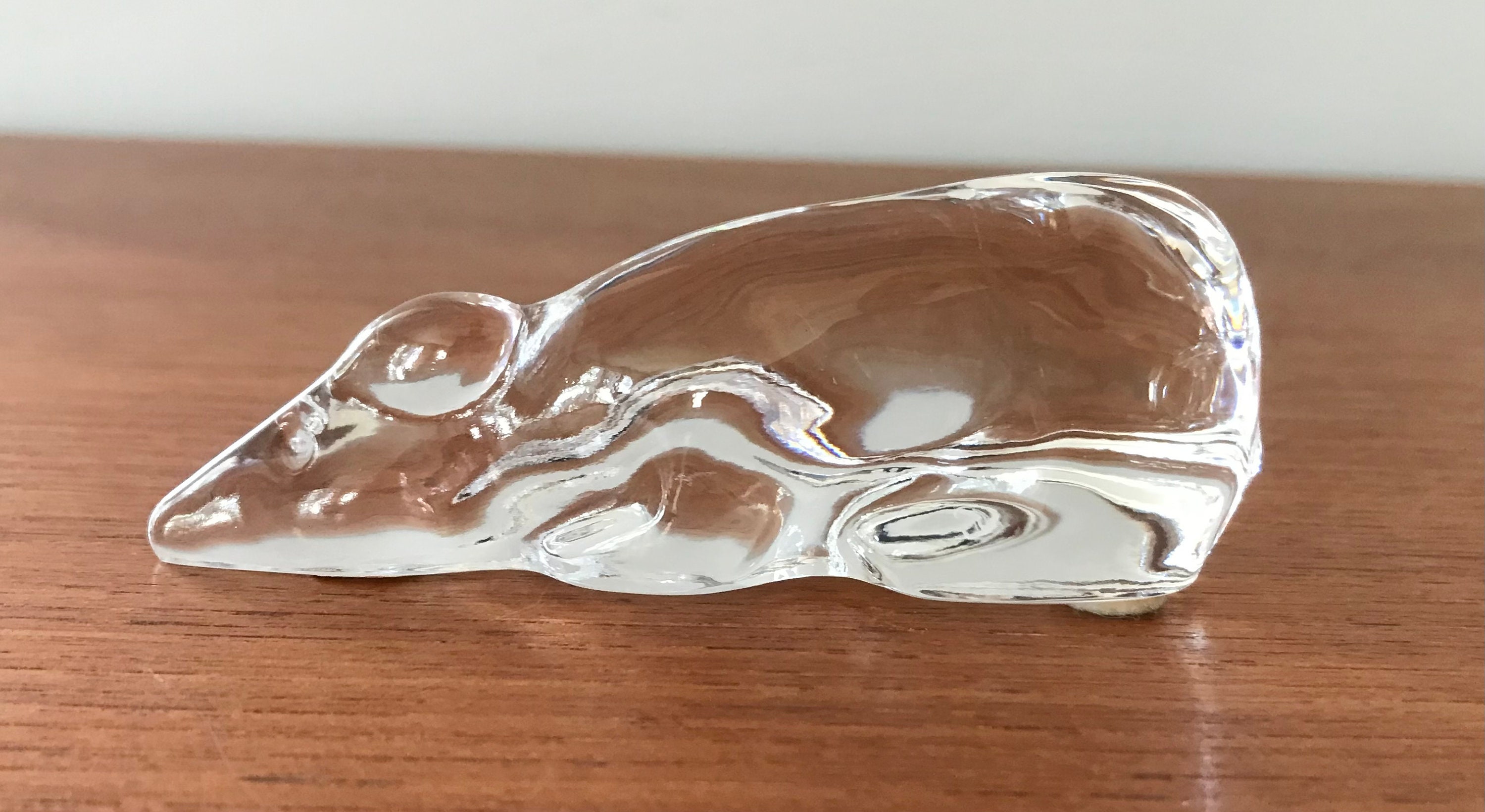 Baccarat Clear Glass Mouse Figurine, Baccarat Art Glass, Hand Blown Art ...