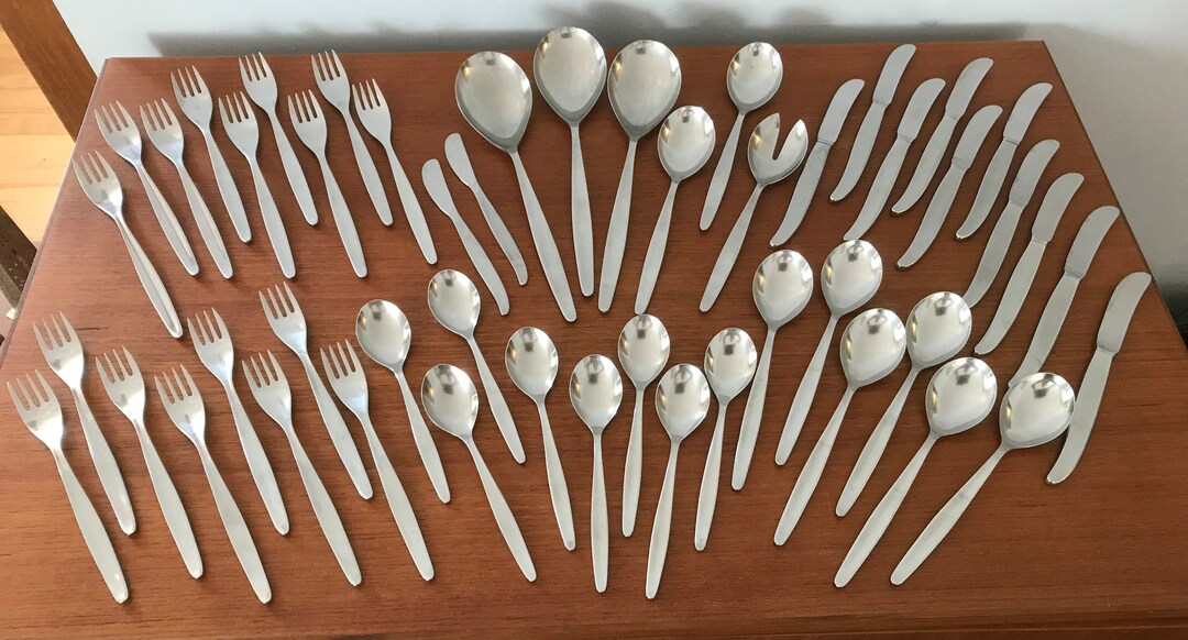 1960's WMF Cromargan 'laurel' Pattern Flatware Set, 51 Pieces,germany ...
