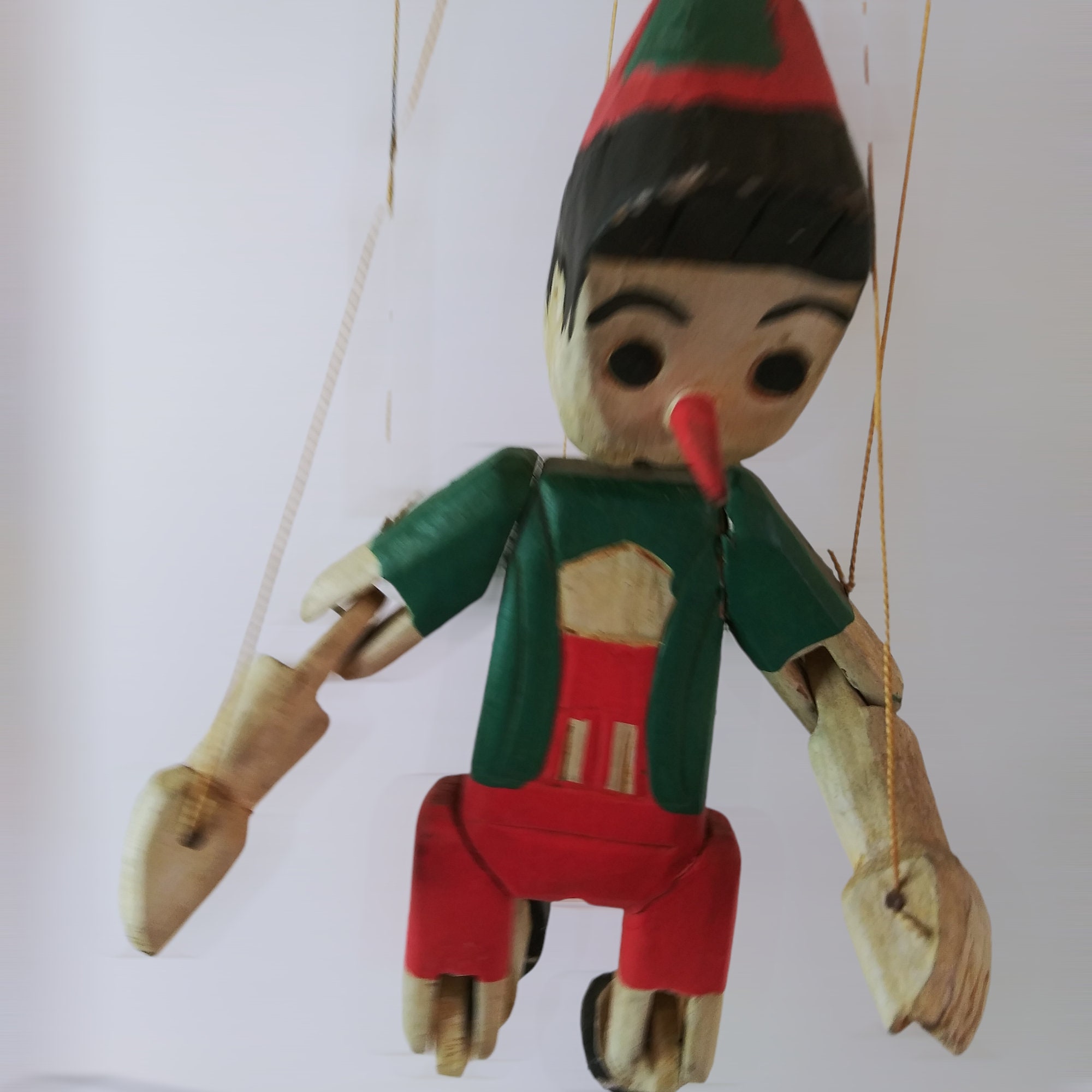 PINNOCHIO WOODEN PUPPET Vintage - Etsy