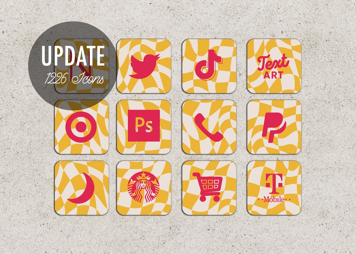 70s Retro Phone App Icon Pack for Ios | Groovy Icon Pack, Hippie Phone ...