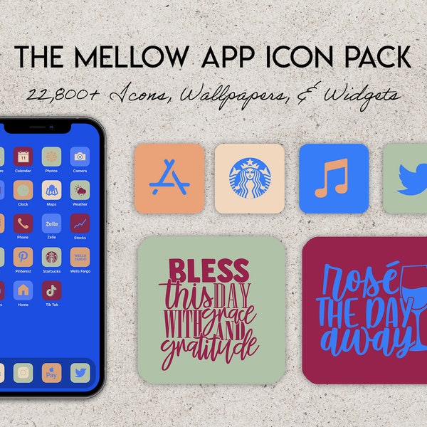 Neon Blue App Icons - Etsy