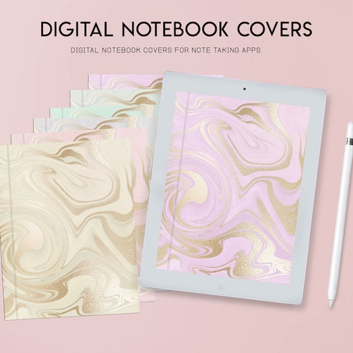 Digital Notebook Cover in 6 Colours Goodnotes Covers Gold | Etsy