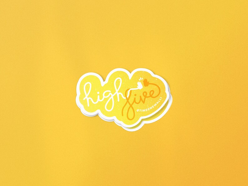 High Five Sticker 2 X 3 Vinyl Decal Water Bottle Sticker Laptop Sticker ...