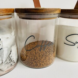 Tea Coffee Sugar Jars, Glass Storage Canisters, Bamboo Lid Glass Jars ...