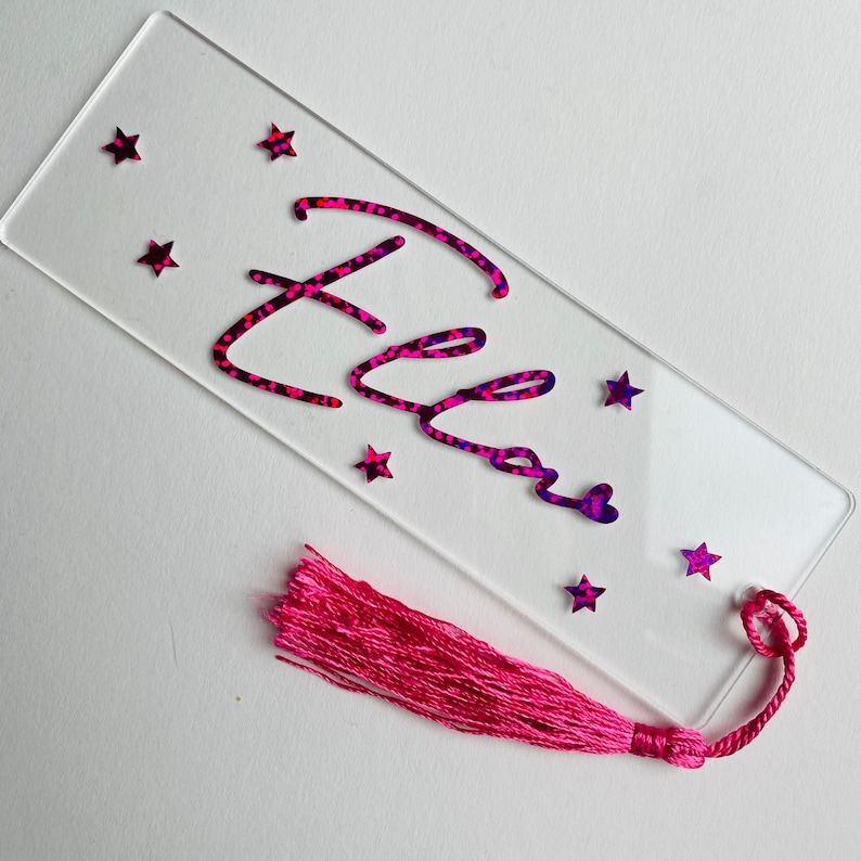 Personalised Name Acrylic Bookmark Custom Name Book Lover - Etsy