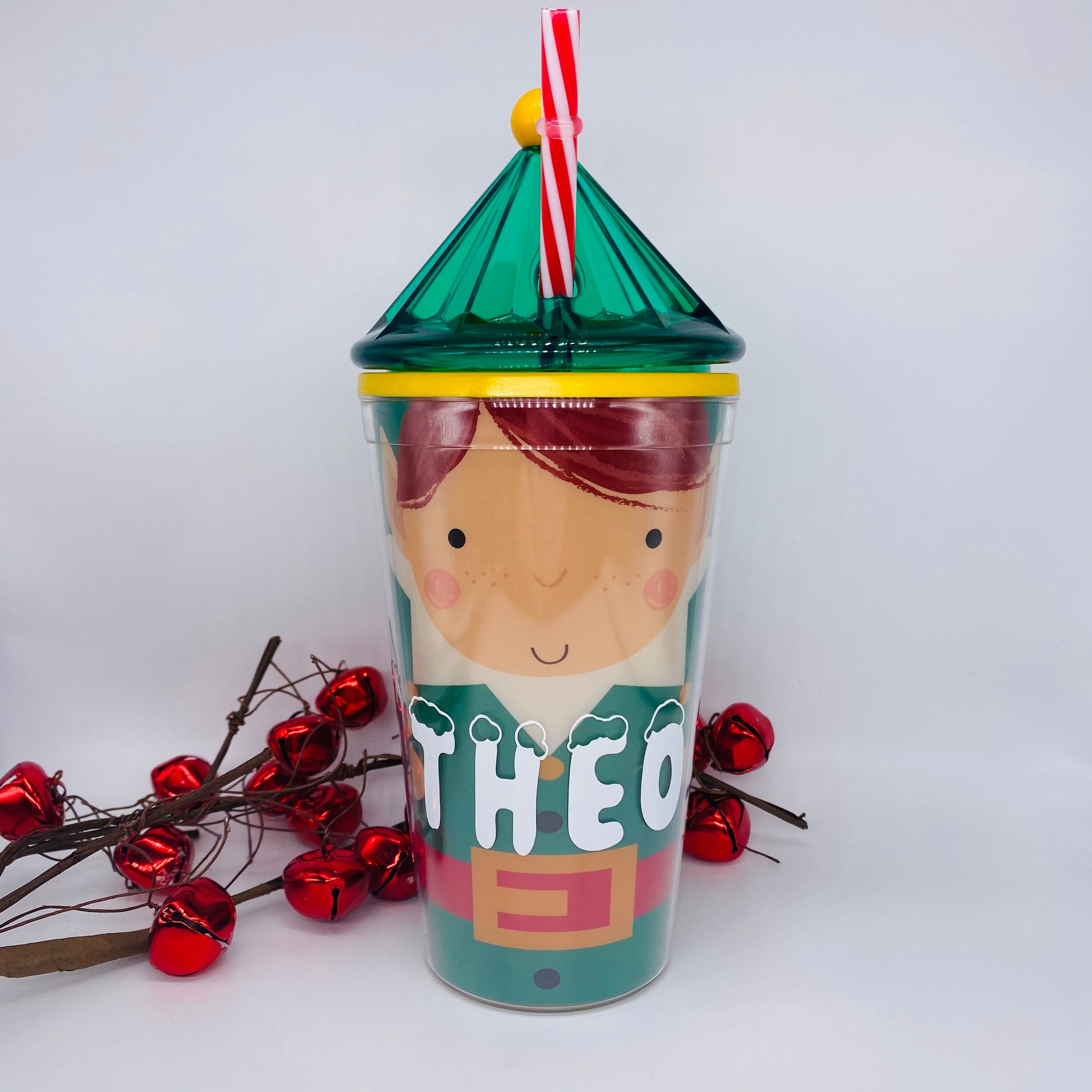 Personalised Christmas Elf Santa Cup With Straw Santa Drinks - Etsy UK