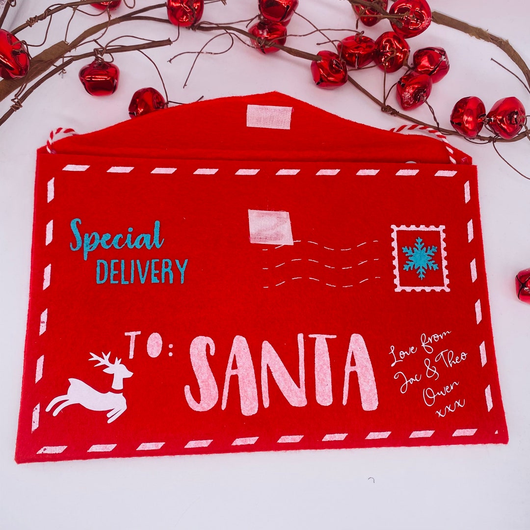 Personalised Letter to Santa Pouch Envelope Large Red Felt - Etsy