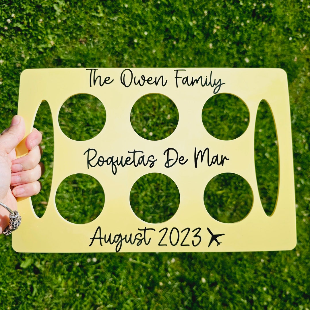 Personalised All Inclusive Drinks Tray, Half Pints, Cup Holder, Holiday ...