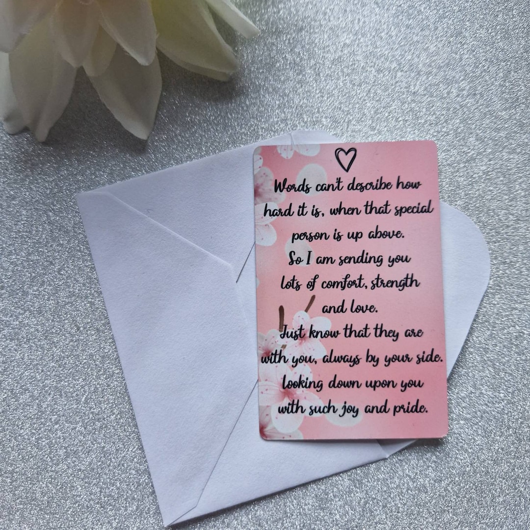 Personalised in Loving Memory Wallet Card, Bereavement Gift, Sympathy ...