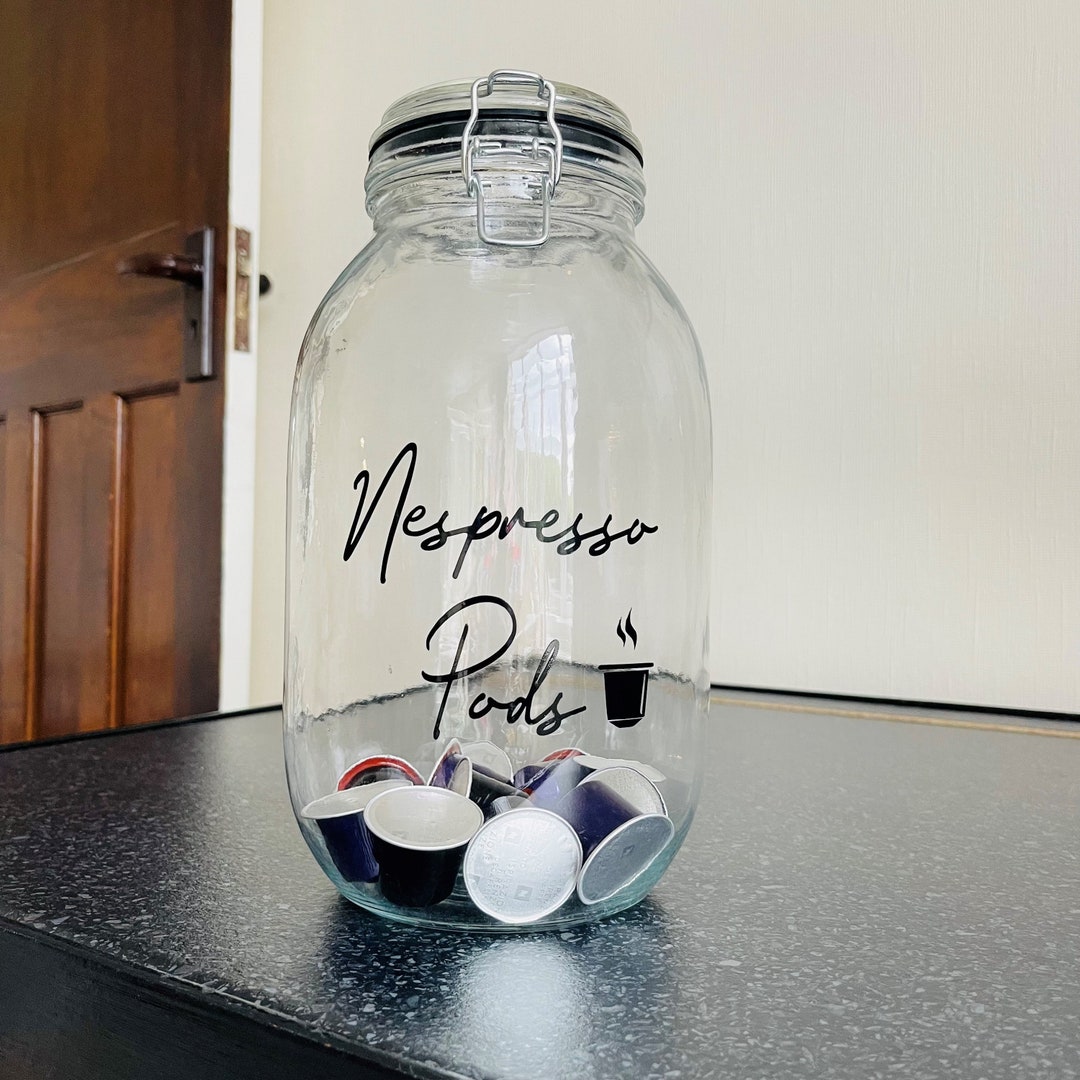 Personalised Coffee Pod Jar - Nespresso Capsule Jar - Coffee Storage ...