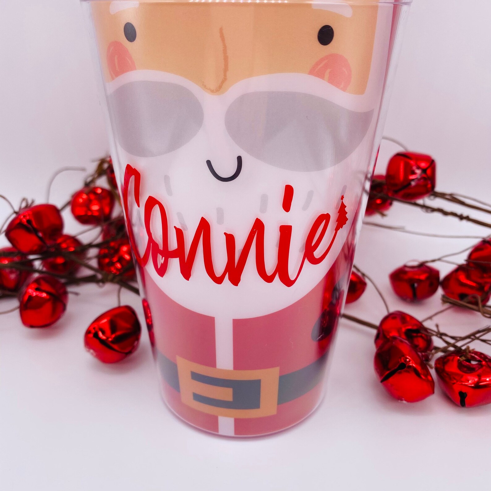 Personalised Christmas Elf Santa Cup With Straw Santa Drinks - Etsy UK