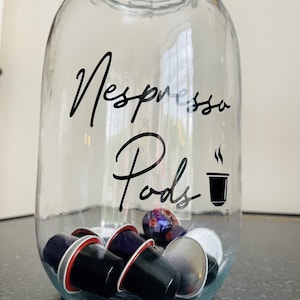 Personalised Coffee Pod Jar - Nespresso Capsule Jar - Coffee Storage ...