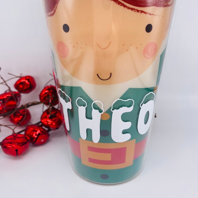 Personalised Christmas Elf Santa Cup With Straw Santa Drinks - Etsy Denmark