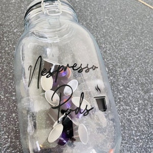 Personalized Coffee Pod Jar: Glass Nespresso Capsule Storage - Etsy
