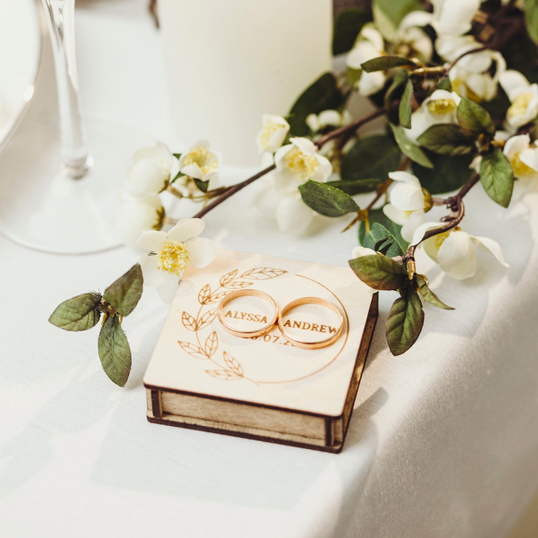 Wedding Ring Box for Ceremony Custom Ring Box Wooden Ring - Etsy